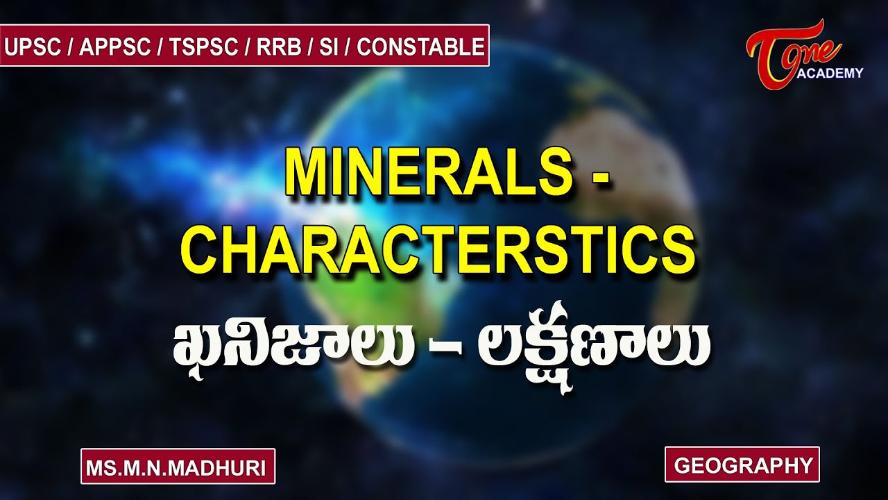 Minerals - Characteristics - TOne Academy